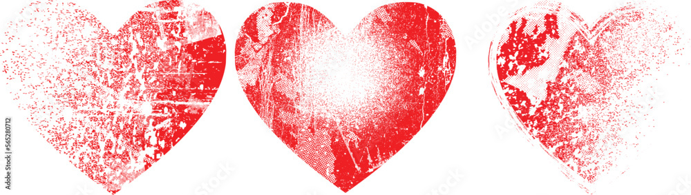 Glitch distorted heart shape . Minimal art design . Noise destroyed ...