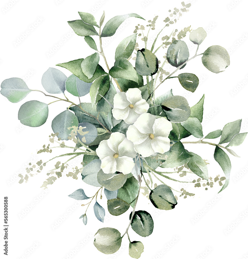 Eucalyptus Flowers Watercolor