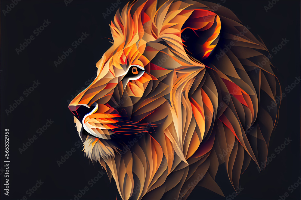 Lion Silhouette Artwork, lions simple drawing outline by Generative AI ...