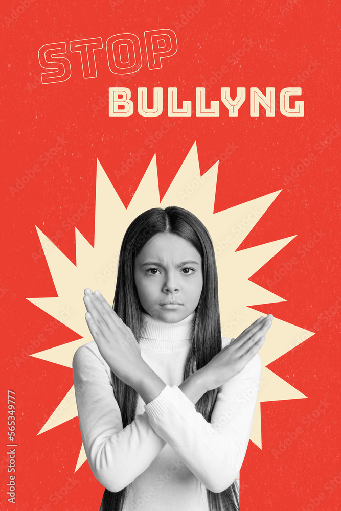 Demonstration billboard collage advertising school kid behavior change ...