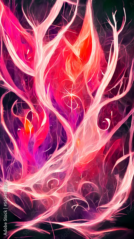 Design concept drawing of red flame sprite winding illustration ...