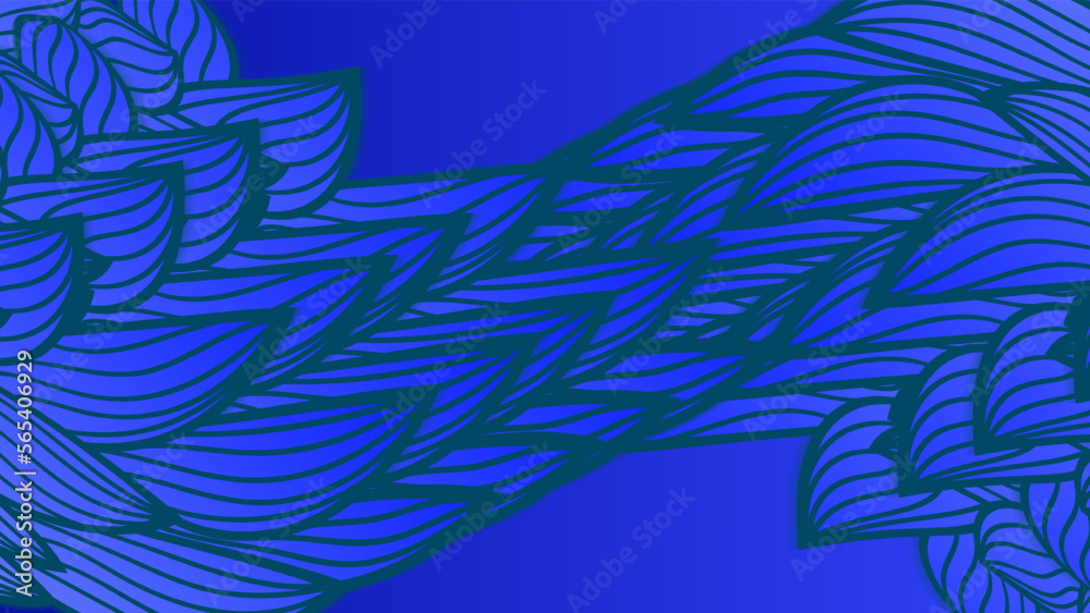 minimal blue doodles background, abstract creative flower doodle ...