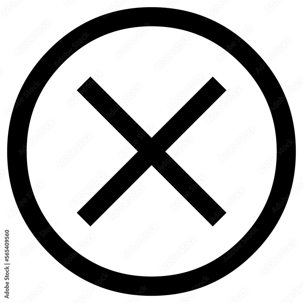 Cross Check mark Symbol on Transparent Background Stock-illustration ...
