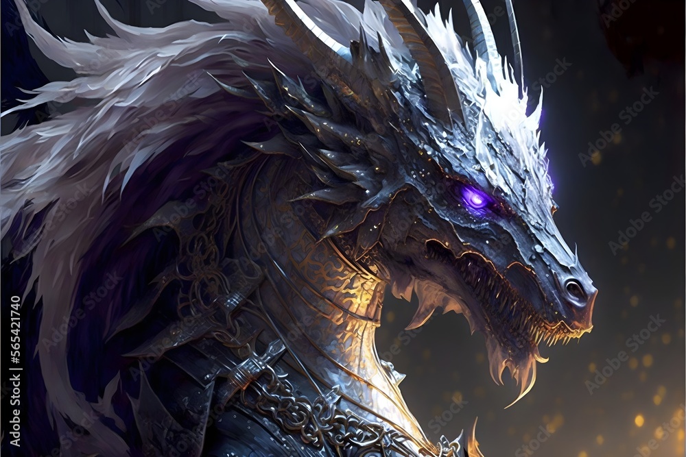 Ilustración de Stock Sliver Thunder Dragon, the lord of dragons, has ...