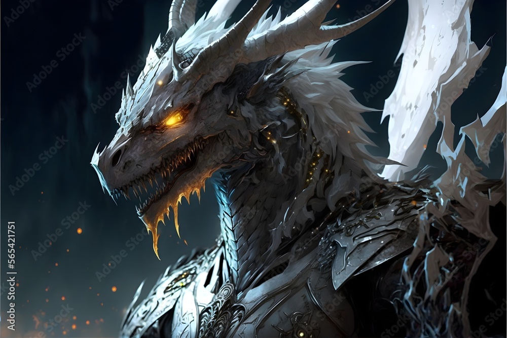 Sliver Thunder Dragon, the lord of dragons, has good platinum scales ...