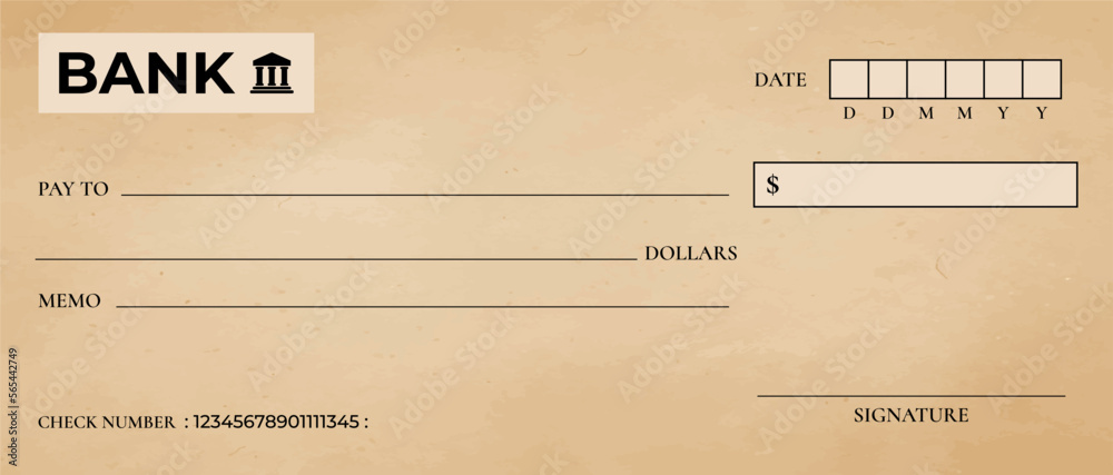 Blank bank cheque template design. Bank check template Stock Vector ...