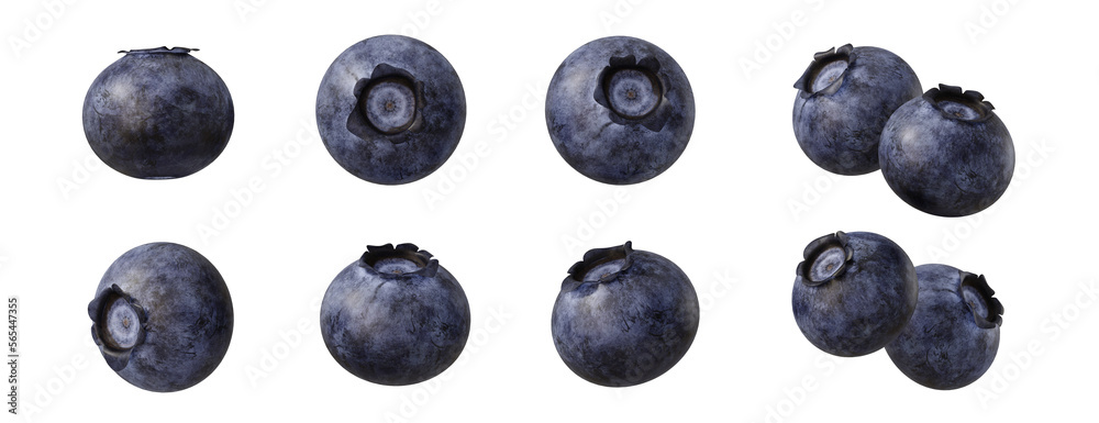 Fruit and healthy food concept. Fresh blueberry isolated on transparent ...