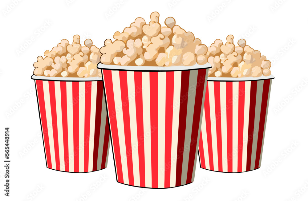 Vector set of full red and white striped popcorn ladles in different ...