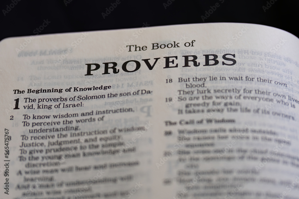 title page from the book of Proverbs in the bible or torah for faith ...