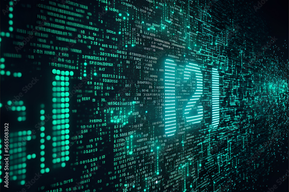 Digital Binary Code Matrix Background 3d Rendering Of A Scientific Technology Data Binary Code
