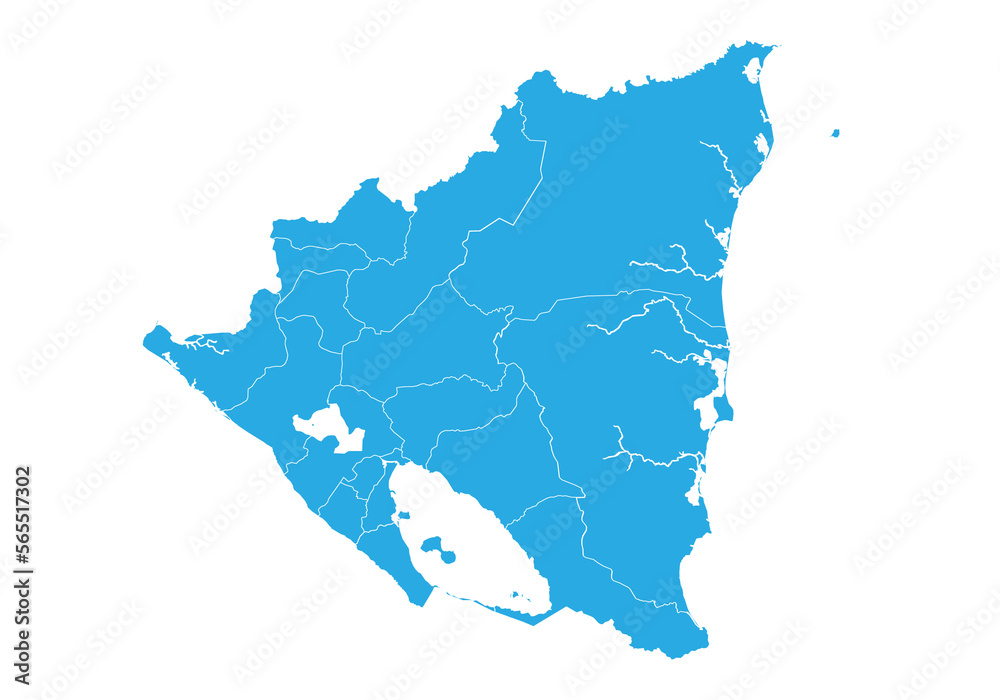 nicaragua map. High detailed blue map of nicaragua on PNG transparent ...