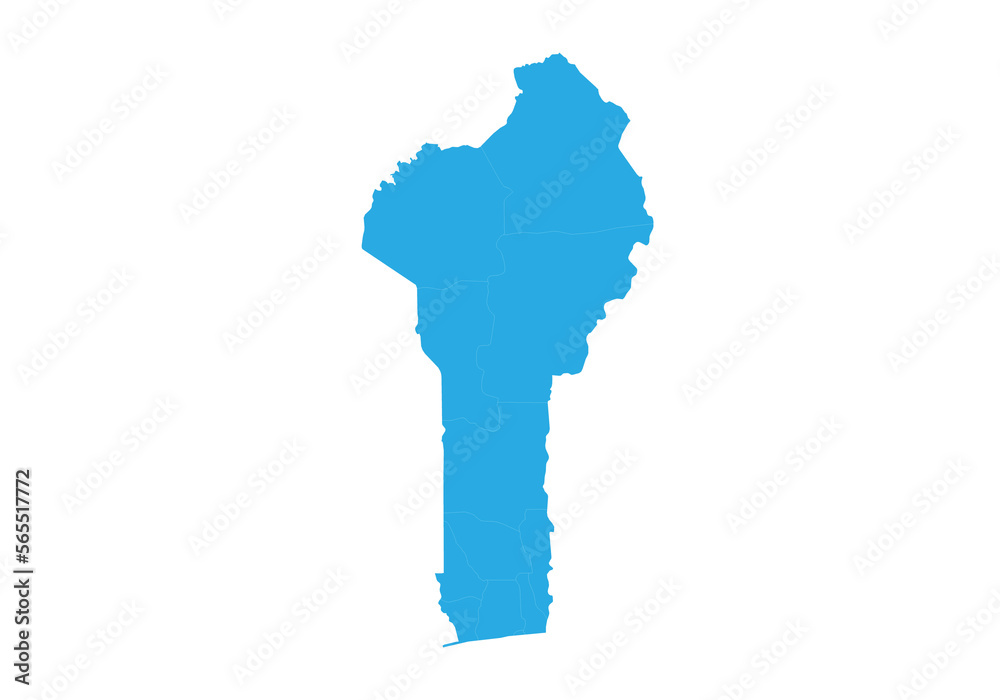 Benin Map High Detailed Blue Map Of Benin On Png Transparent