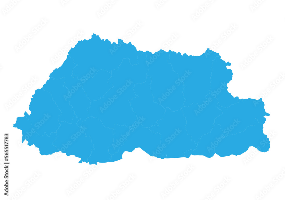 bhutan map. High detailed blue map of bhutan on PNG transparent ...
