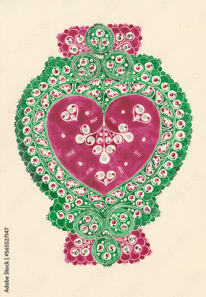 Filigree heart in style of puzzle initials of medieval Europe. My work ...