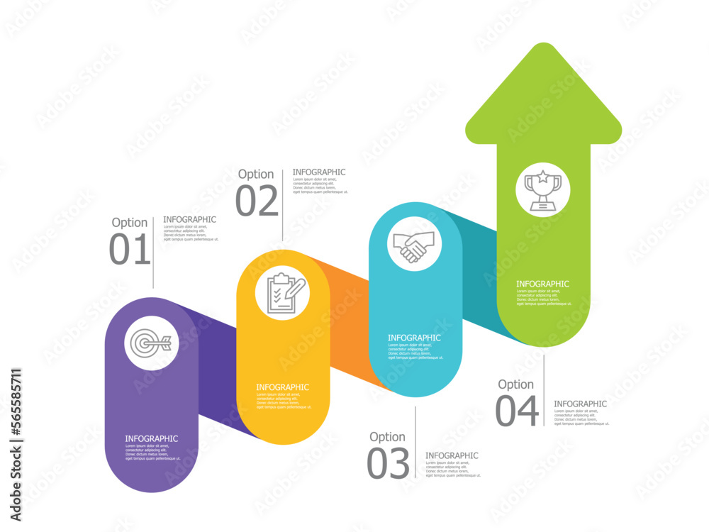 horizontal growth arrow timeline infographic Stock Vector | Adobe Stock