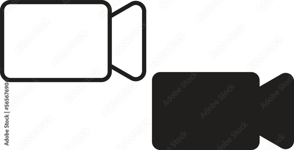 screen recorder icon simple trendy flat style line and solid Isolated ...