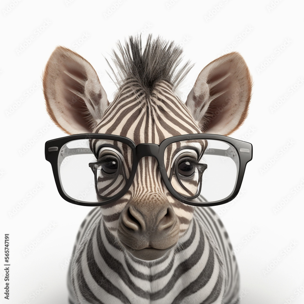 Cute animals wearing glasses Stock Illustration | Adobe Stock