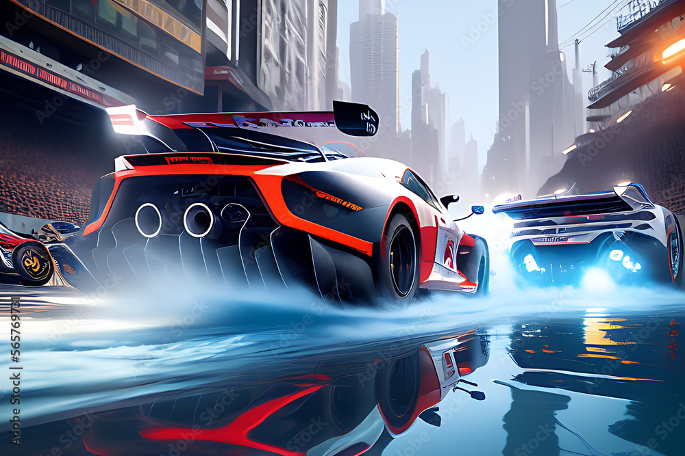 racing, Video Game concept art generative ai Stock Illustration | Adobe ...