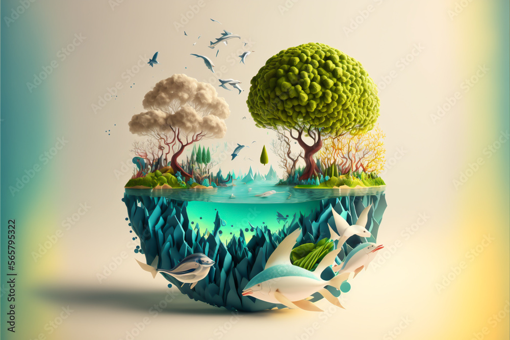The concept of ecology and water conservation in honor of World Water ...