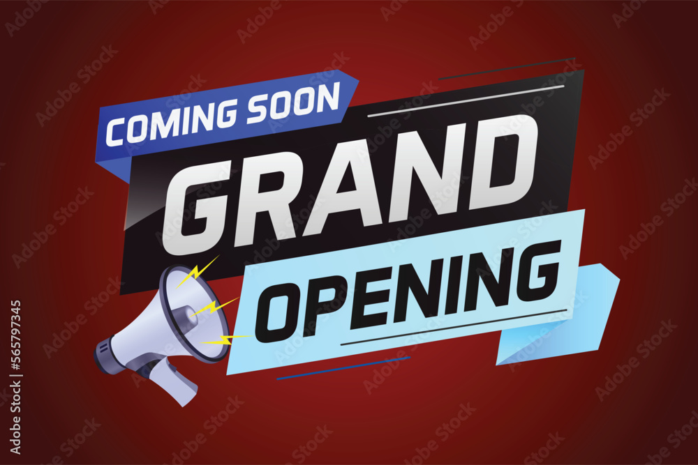 coming soon grand opening word concept vector illustration with ...