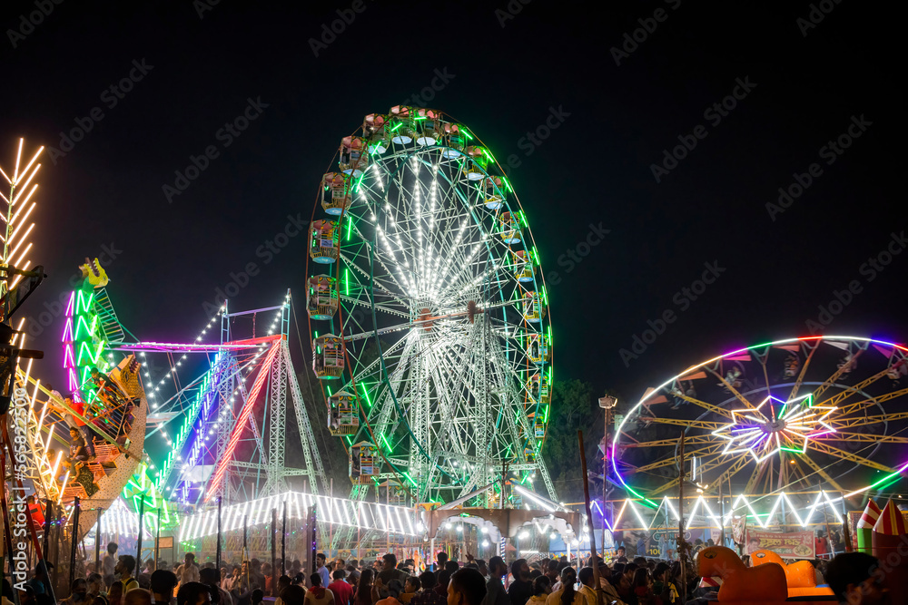 Various rides during Fairs in India Stock Photo | Adobe Stock