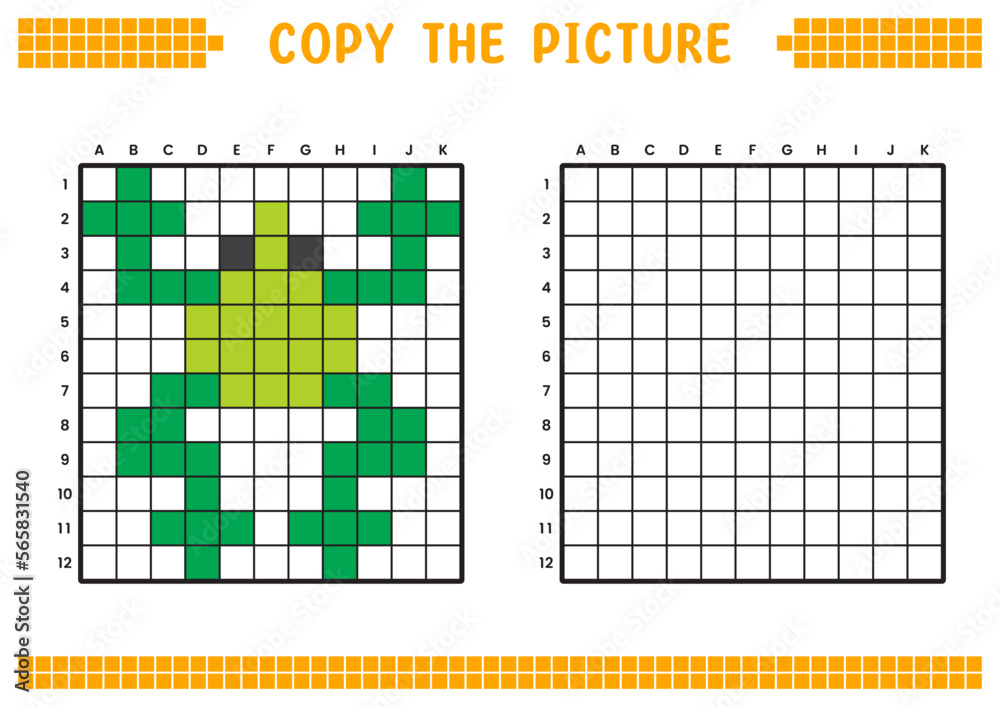 Copy the picture, complete the grid image. Educational worksheets ...