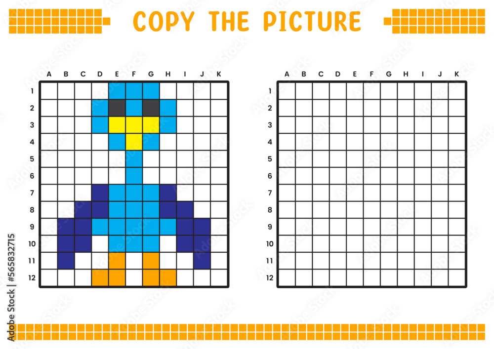 Copy the picture, complete the grid image. Educational worksheets ...