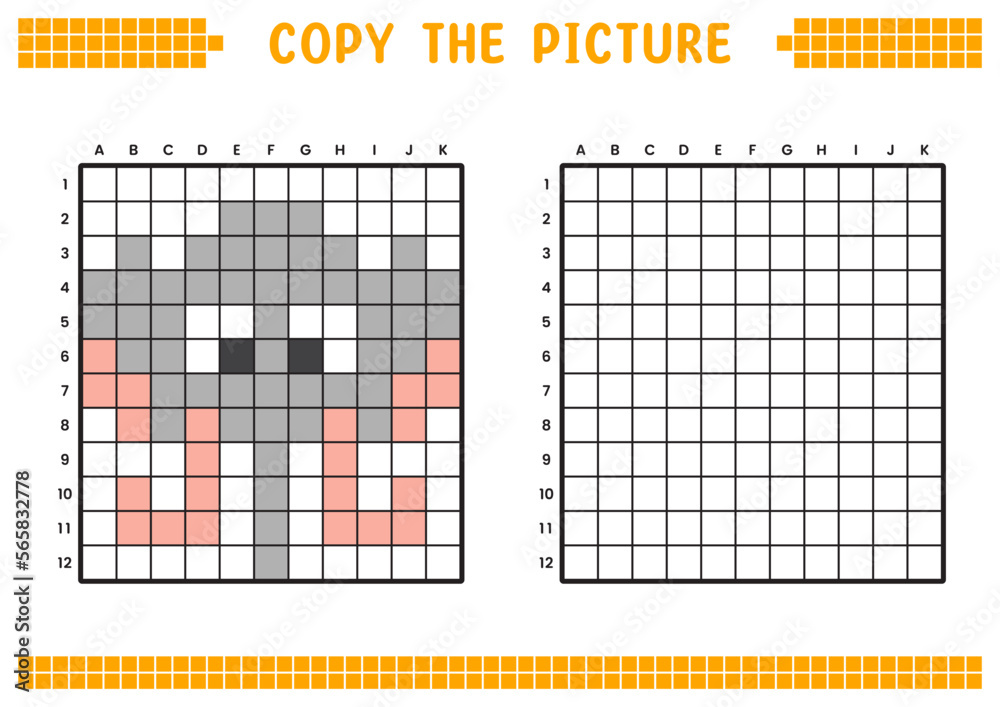Copy the picture, complete the grid image. Educational worksheets ...