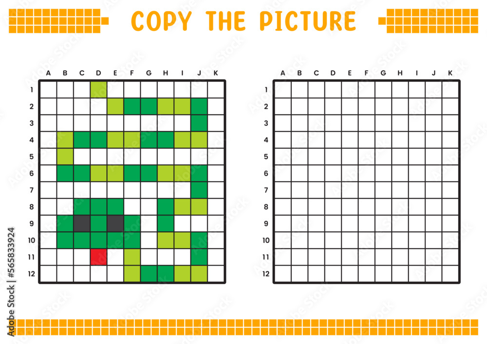 Copy the picture, complete the grid image. Educational worksheets ...