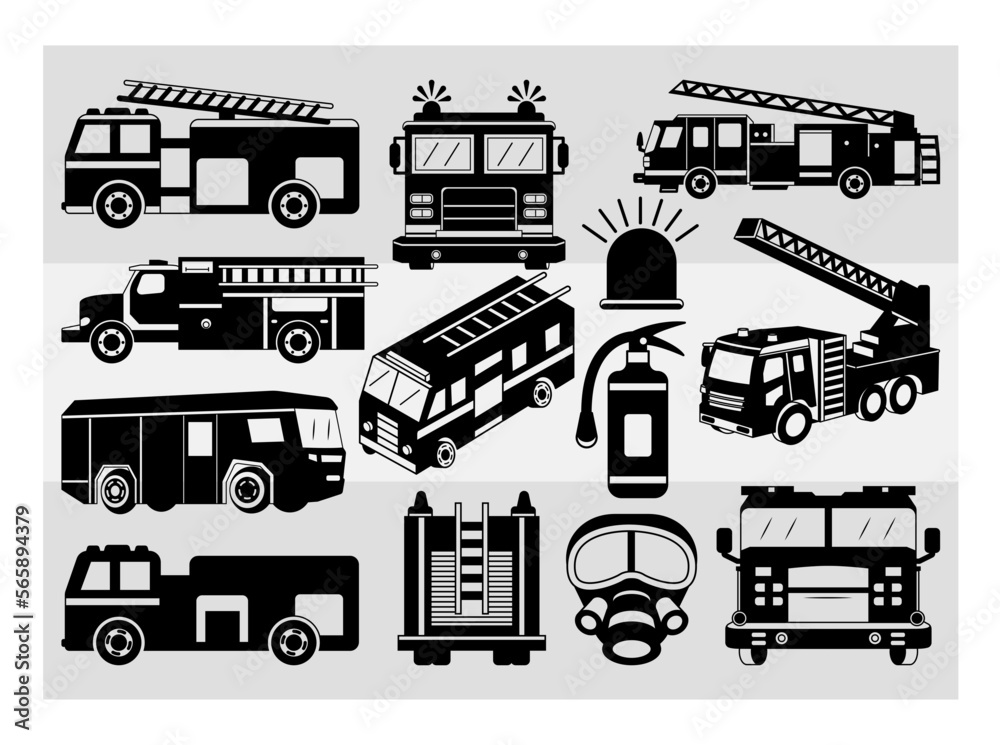 Fire Truck SVG, Fire Truck, Fire Svg, Truck Silhouette, Truck Svg, Fire ...