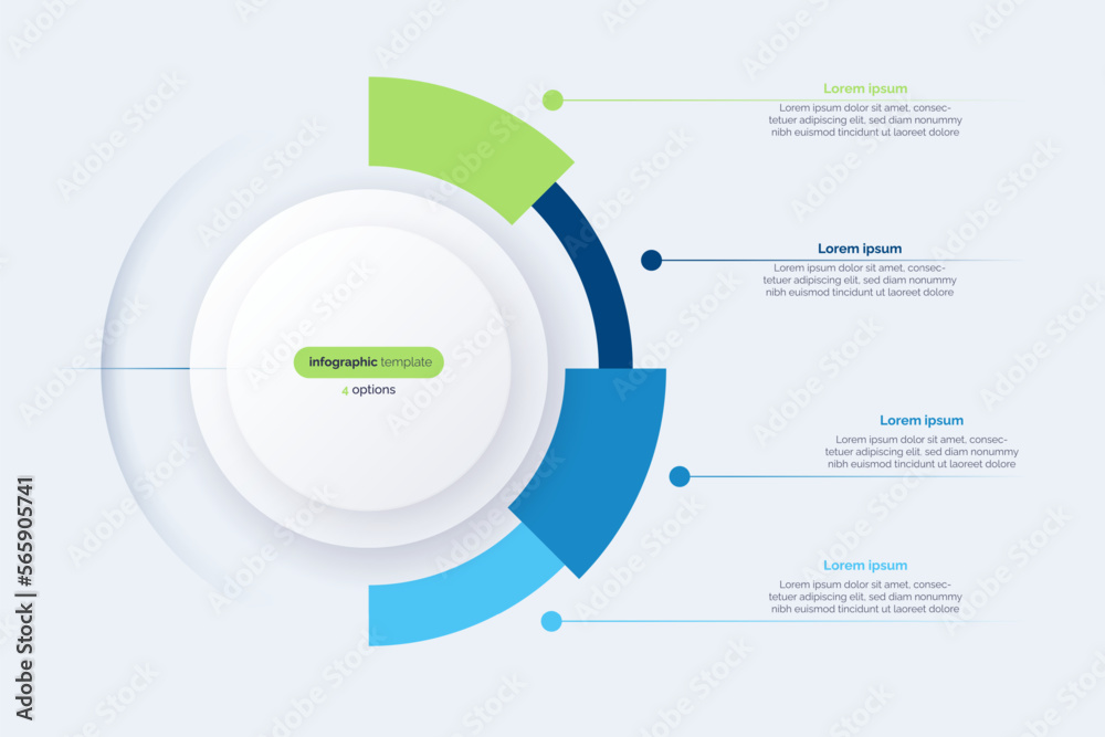 Four option circle infographic diagram. Vector illustration Stock Vector | Adobe Stock