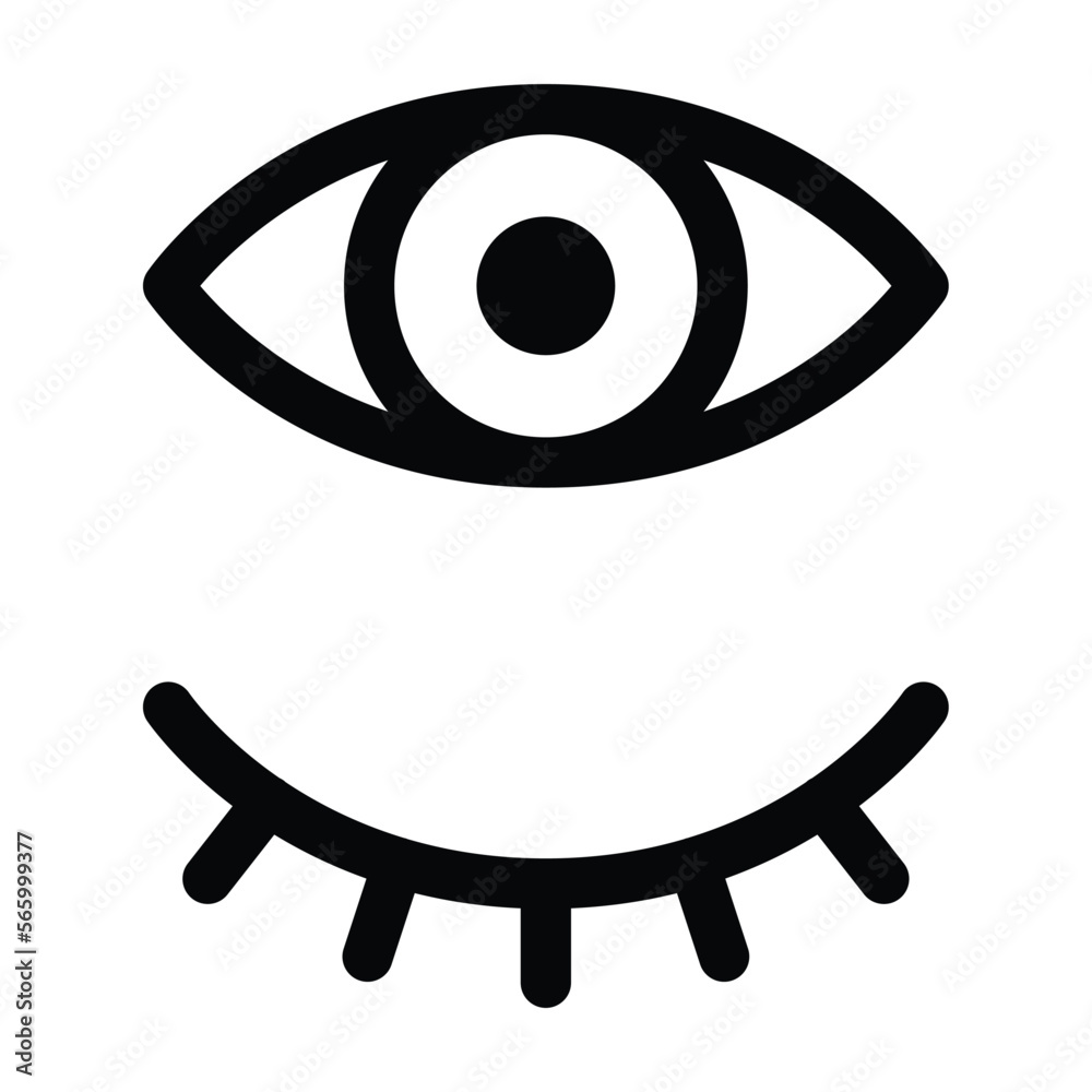 Eyes open and closed line art icon for apps and websites Stock Vector ...