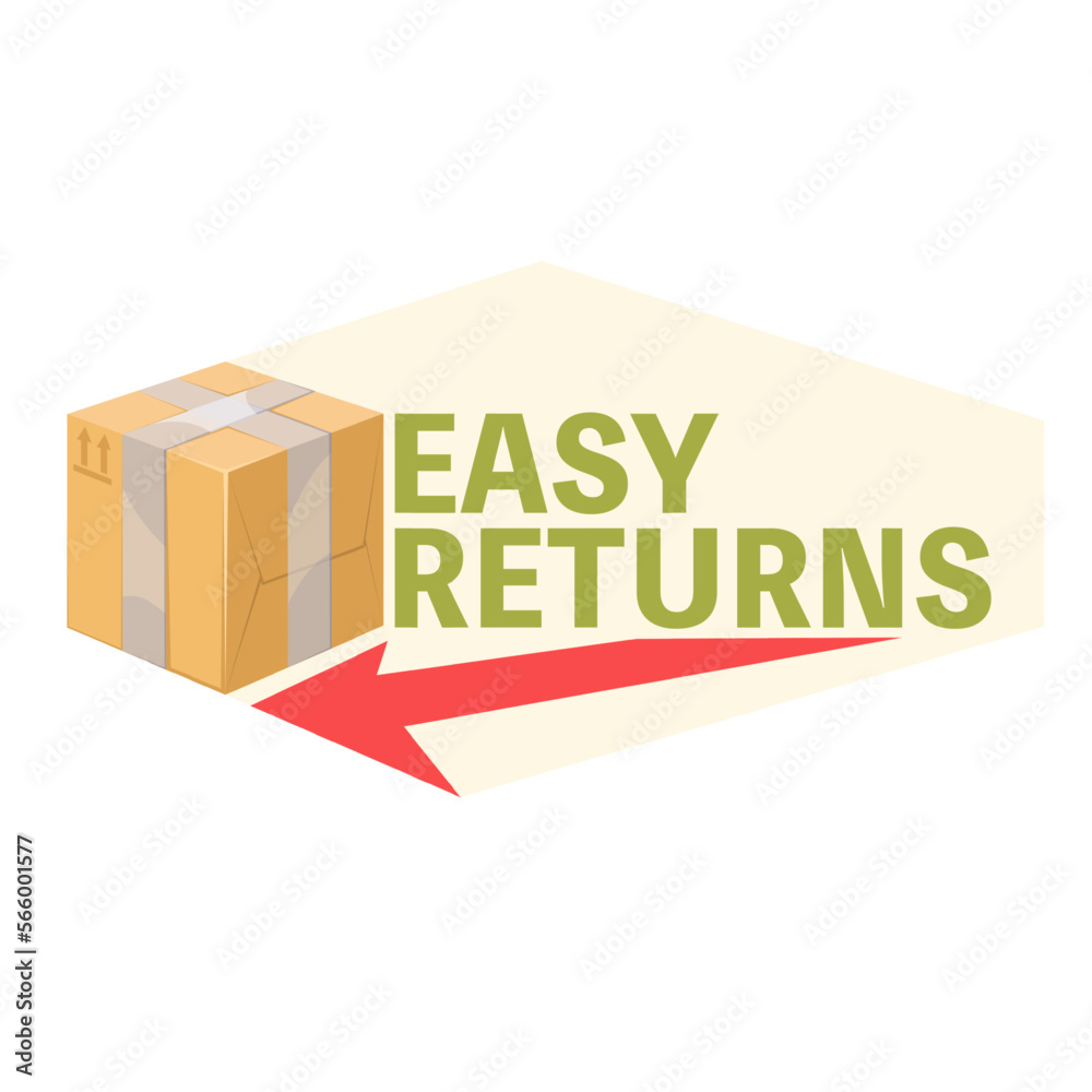 Easy return of parcel, warranty ecommerce vector illustration. Cartoon ...