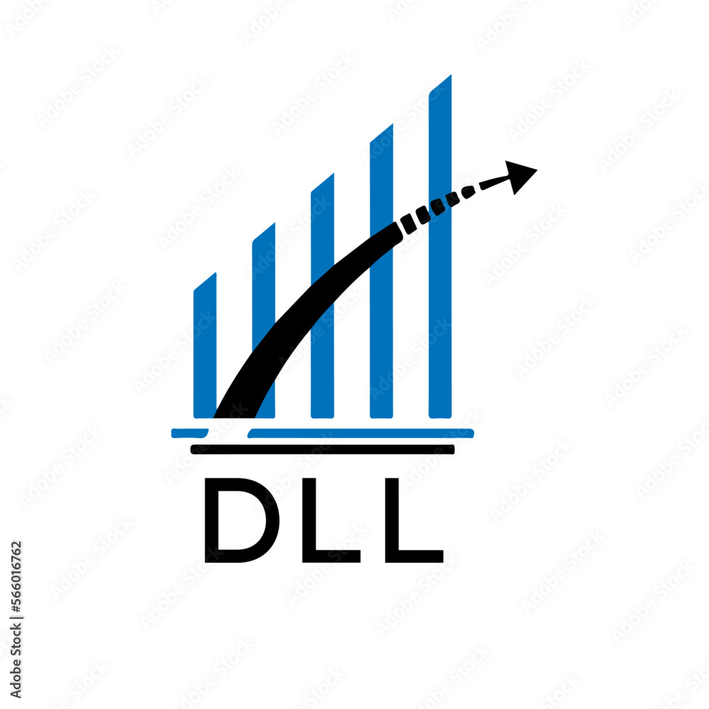 DLL letter logo. DLL blue image on white background. DLL vector logo ...