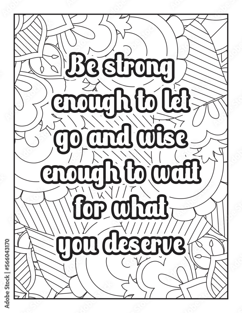 inspirational words coloring book pages design. motivational quotes ...