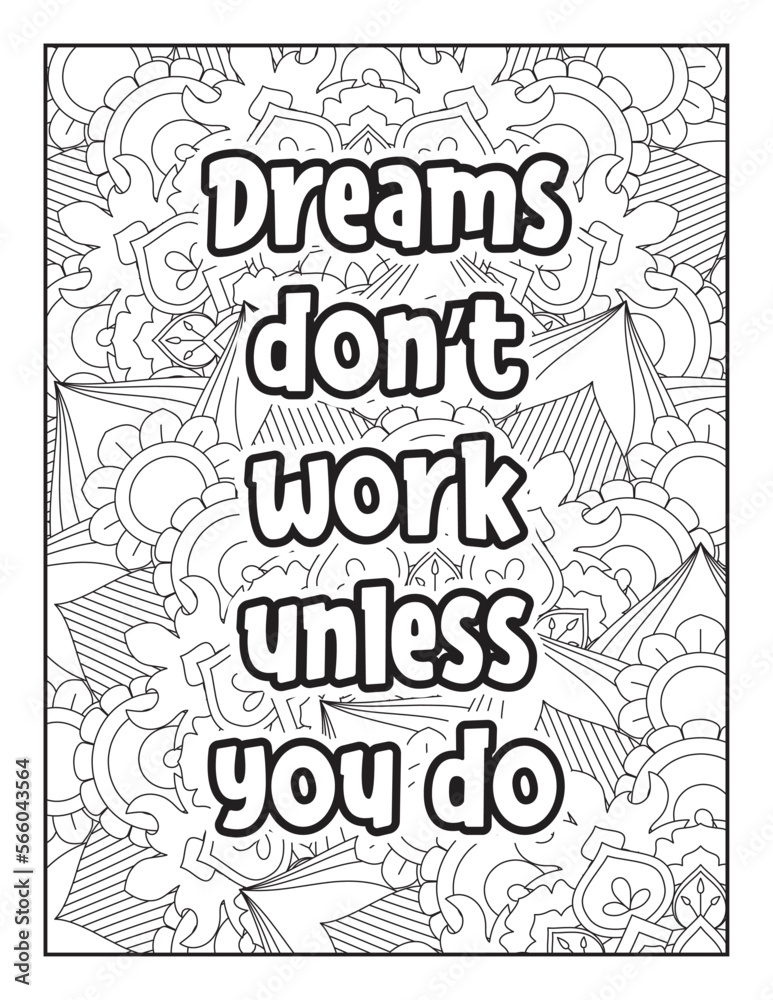 Стоковое векторное изображение «inspirational words coloring book pages ...