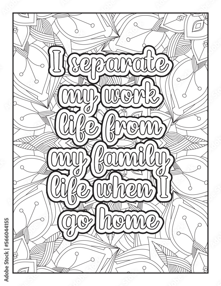 inspirational words coloring book pages design. motivational quotes ...