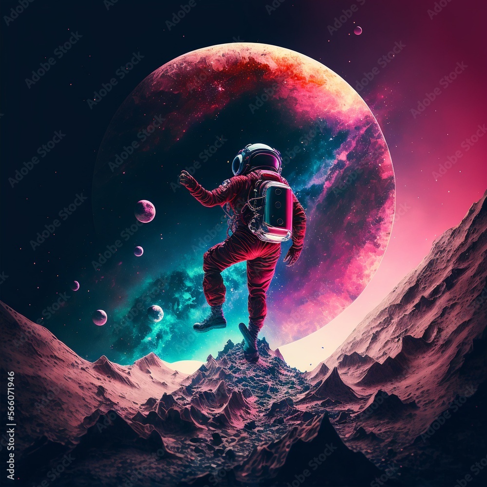 The view from here / illustration of science fiction scene showing ...