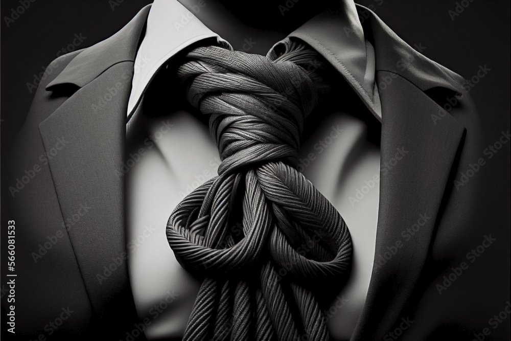 Ilustración de Stock Businessman with a noose around his neck. Chained ...