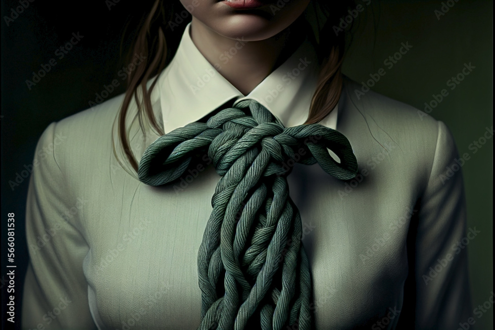 Stock-Illustration „Business woman with a noose around her neck ...