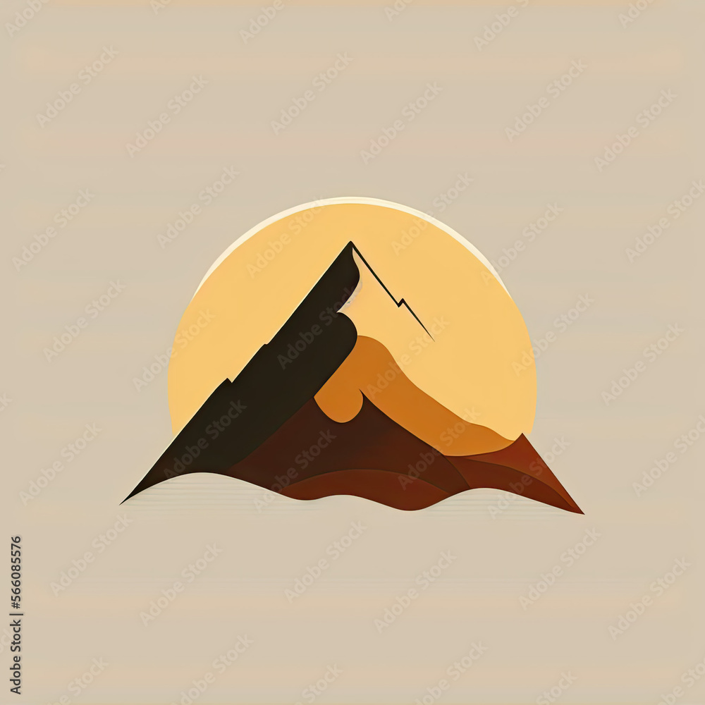 Logo clipart of a mountain, made using generative AI Stock Illustration ...