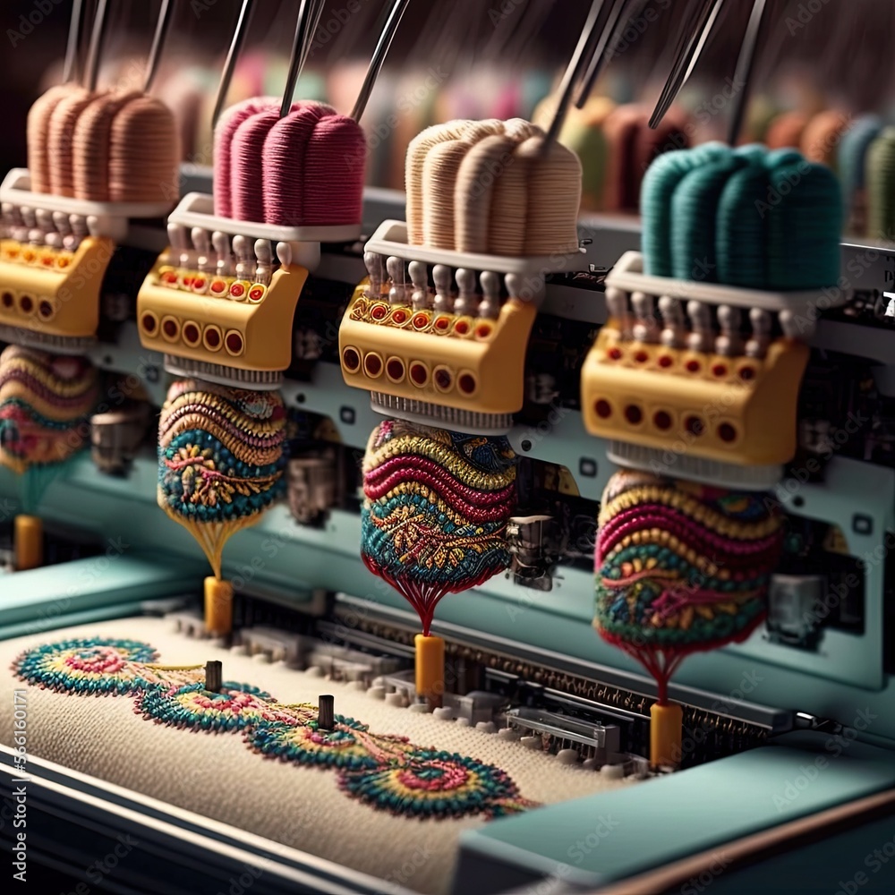 Modern and automatic high technology embroidery machine for textile or ...