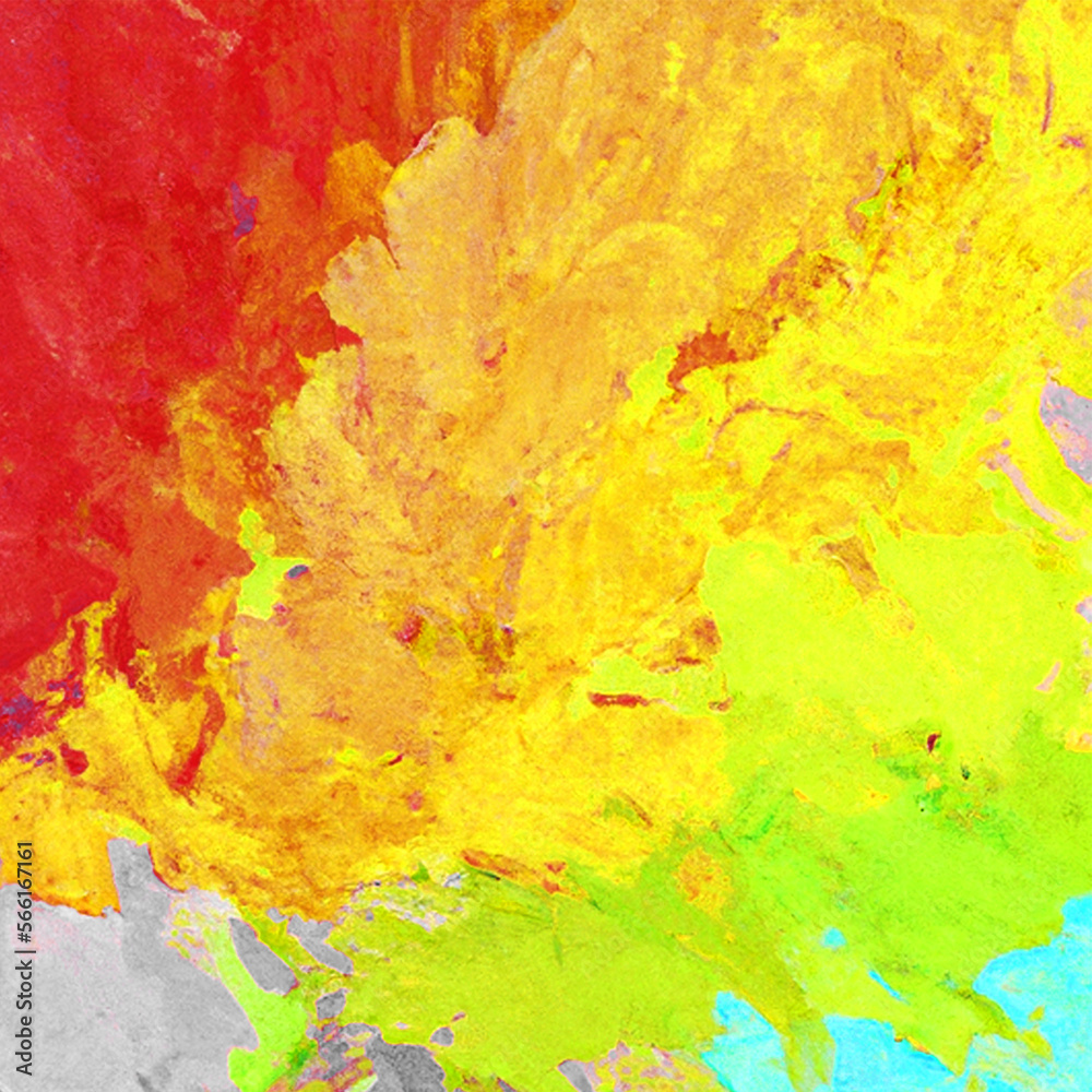 Ilustrace Abstract Colors paint texture with red, yellow, green, blue ...