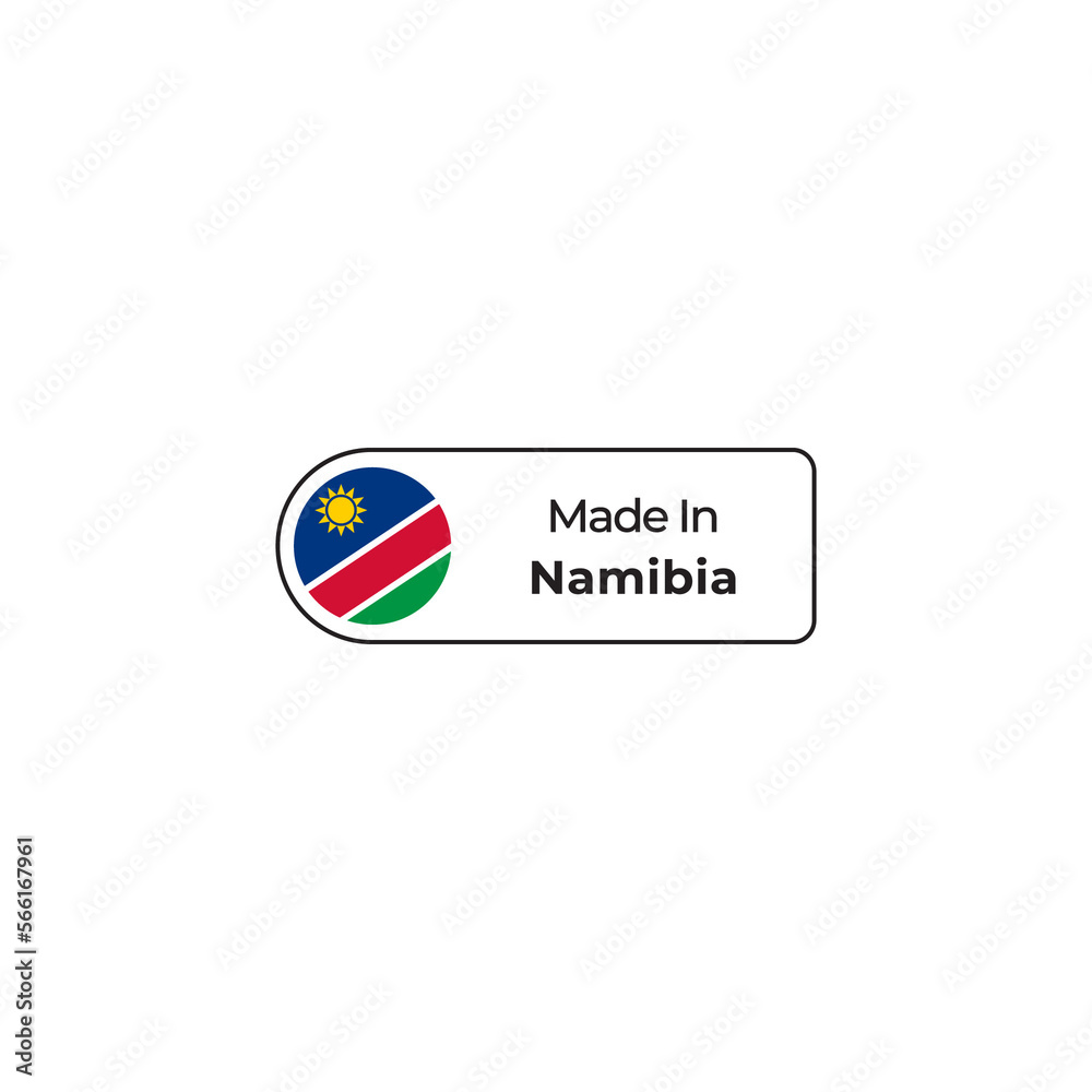 Made in Namibia png label design with flag Stock Photo | Adobe Stock