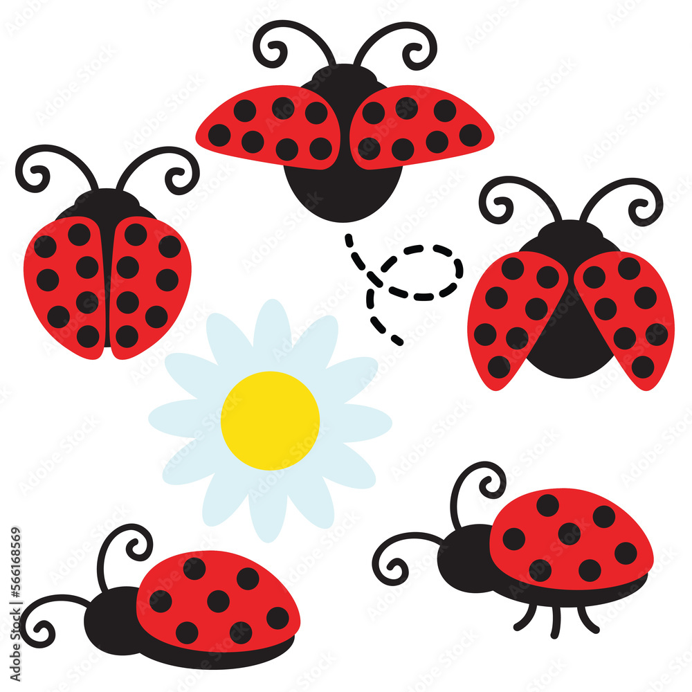 Cute ladybug vector cartoon illustration Stock Vector | Adobe Stock