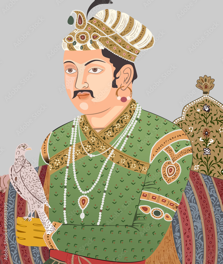 Akber ancient king of india, Akber the Great king, Mughal emperor Stock ...
