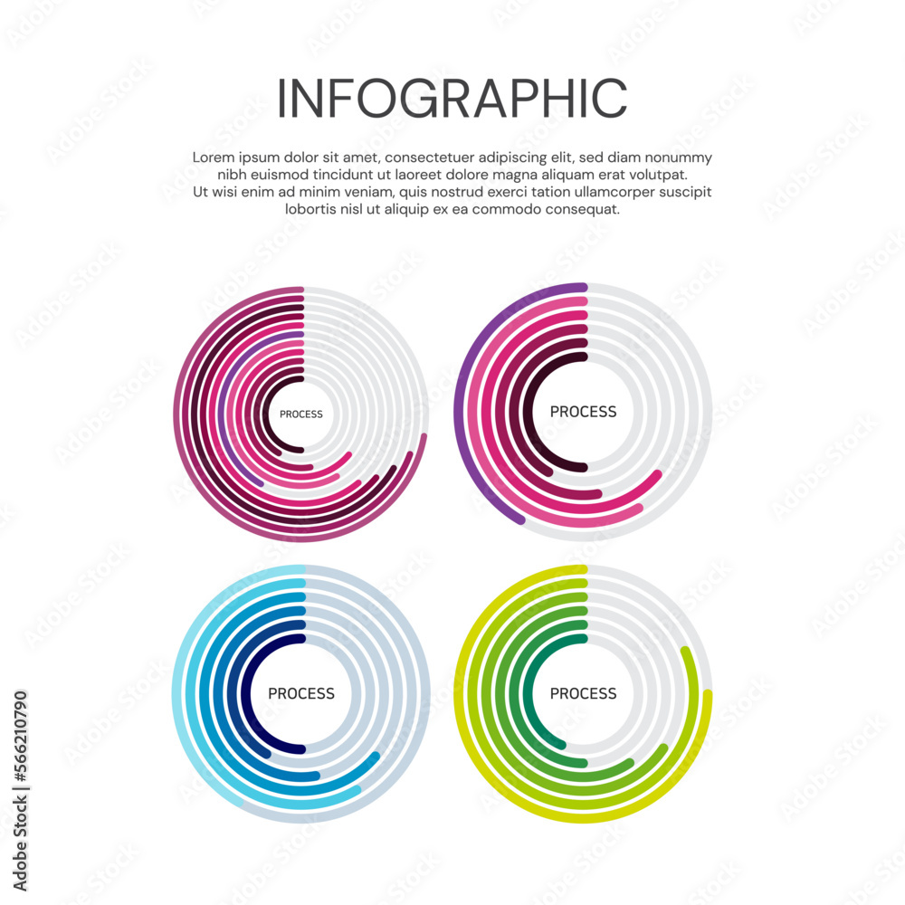 Vector infographic label design with icons. Business concept flowchart ...