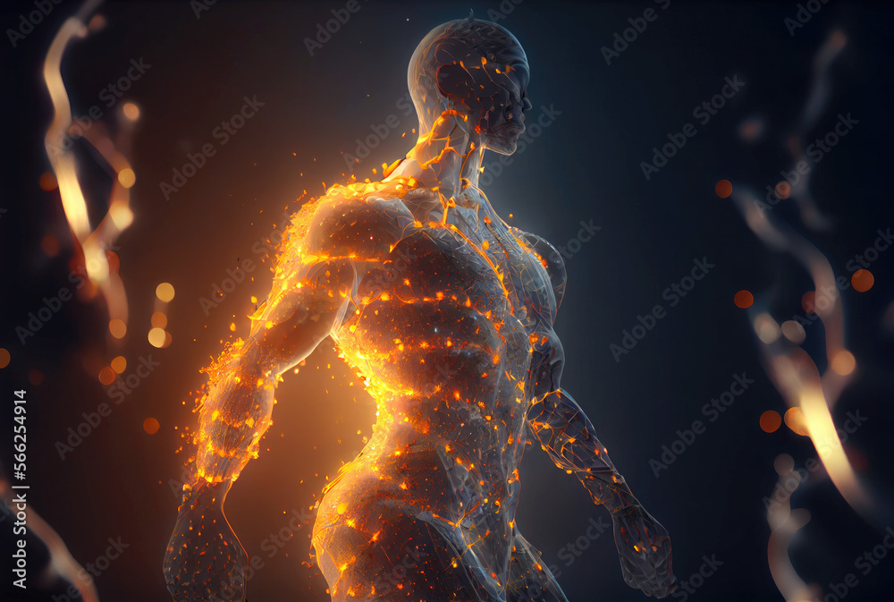 Human Body and DNA Structure - Generative AI illustration Stock ...