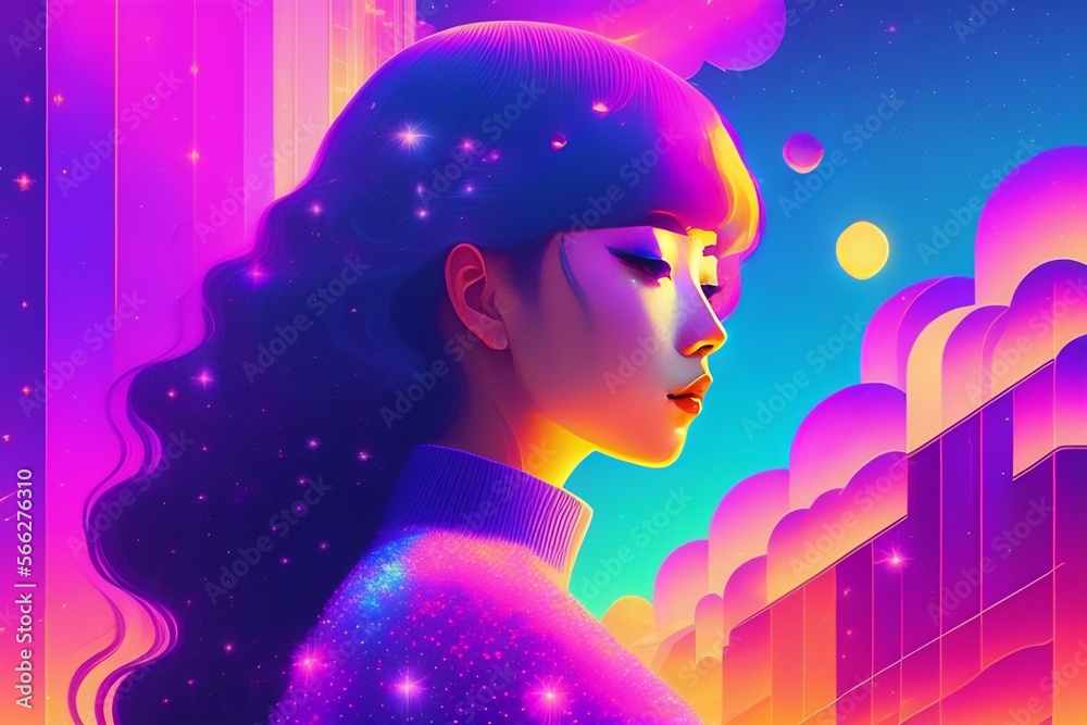 girl in a night club Non-existent person in generative AI digital ...