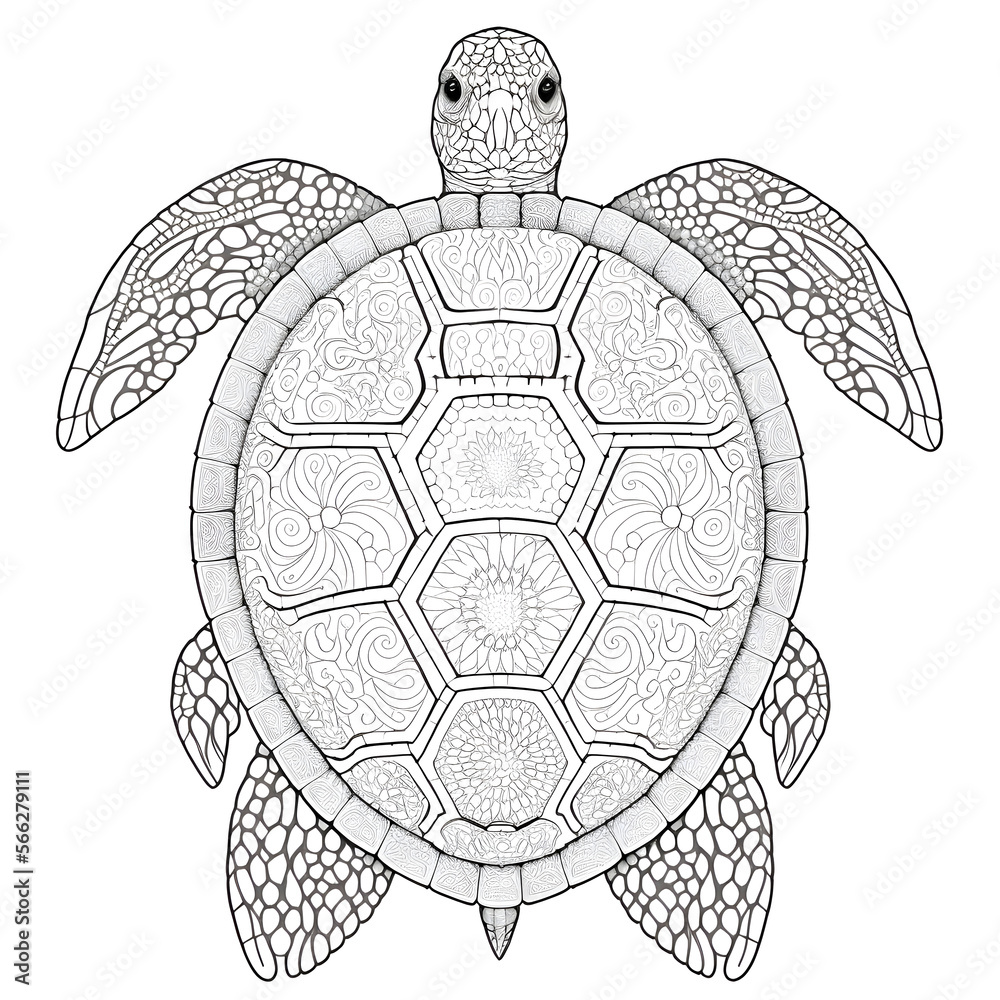 Turtle Mandala Turtle Coloring Page, Turtle Coloring Page, Animal ...